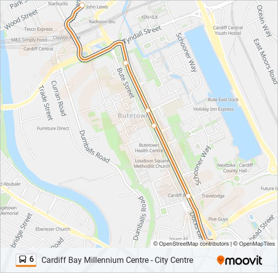 6 Route: Schedules, Stops & Maps - Cardiff (Updated)