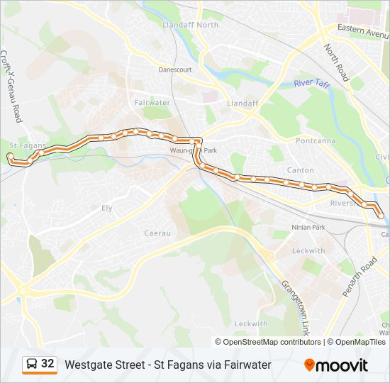 32 Route: Schedules, Stops & Maps - Riverside (Updated)