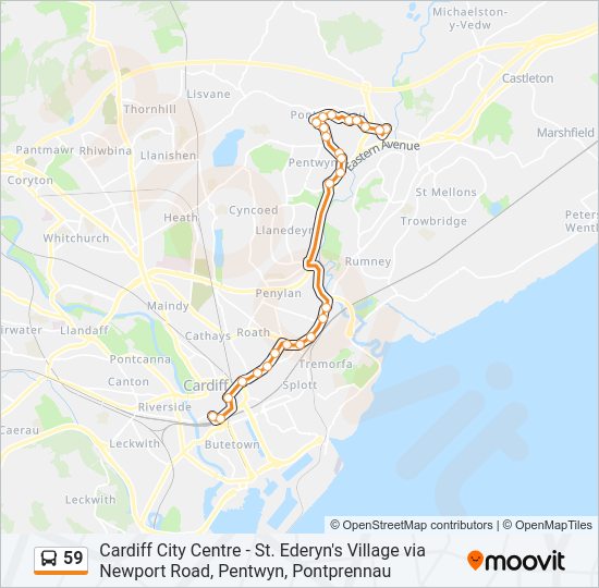59 Route: Schedules, Stops & Maps - Llanedeyrn (Updated)