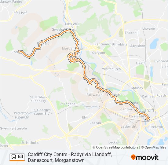 63 Route: Schedules, Stops & Maps - Creigiau (Updated)