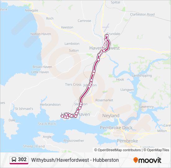 302 Route: Schedules, Stops & Maps - Withybush (Updated)