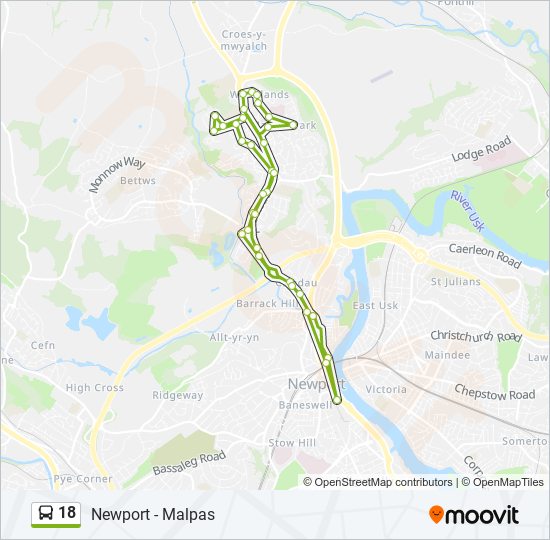 18 Route: Schedules, Stops & Maps - Newport (Updated)