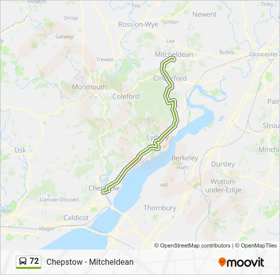 72 Route: Schedules, Stops & Maps - Chepstow (Updated)