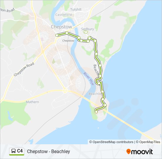 c4 Route: Schedules, Stops & Maps - Beachley (Updated)
