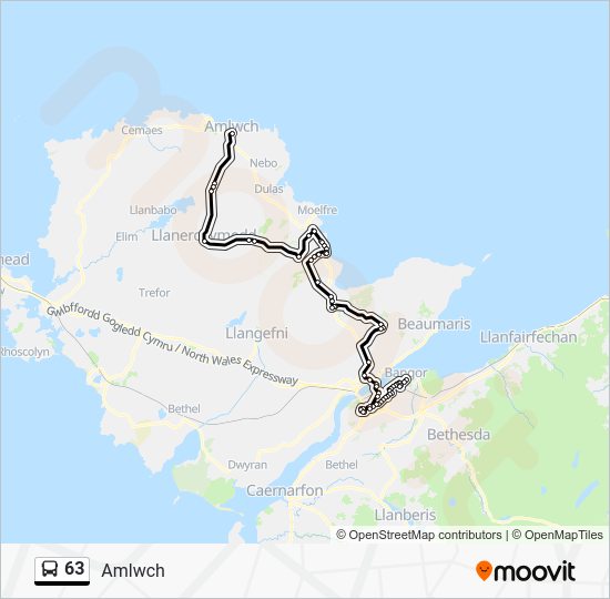 63 Route: Schedules, Stops & Maps - Amlwch (Updated)