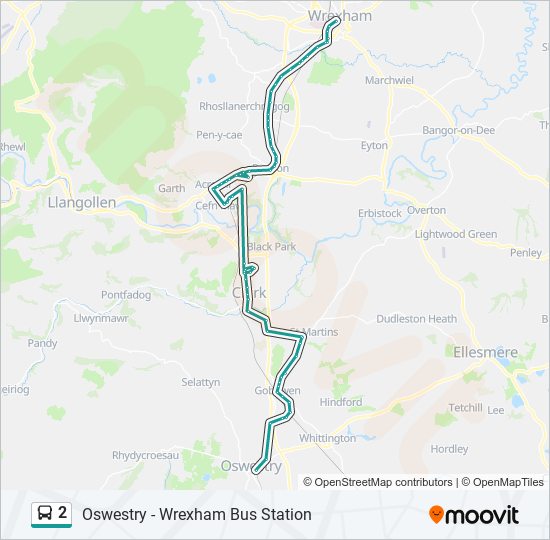2 Route: Schedules, Stops & Maps - Wrexham (Updated)