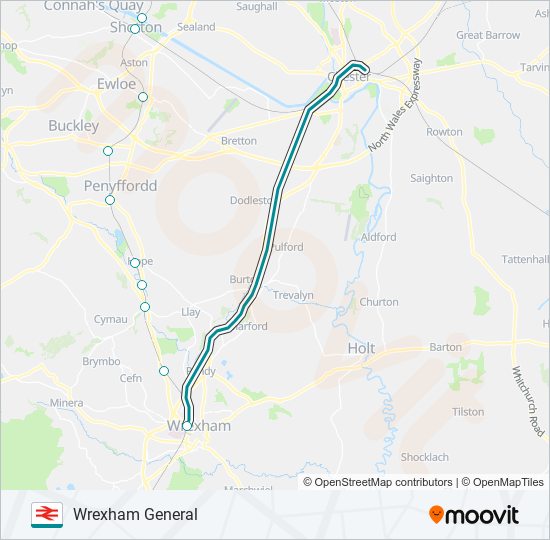transport for wales Route: Schedules, Stops & Maps - Wrexham General ...