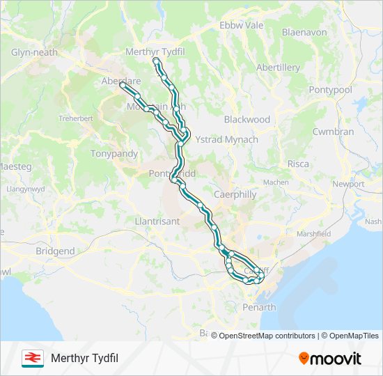TRANSPORT FOR WALES Route: Schedules, Stops & Maps - Merthyr Tydfil ...