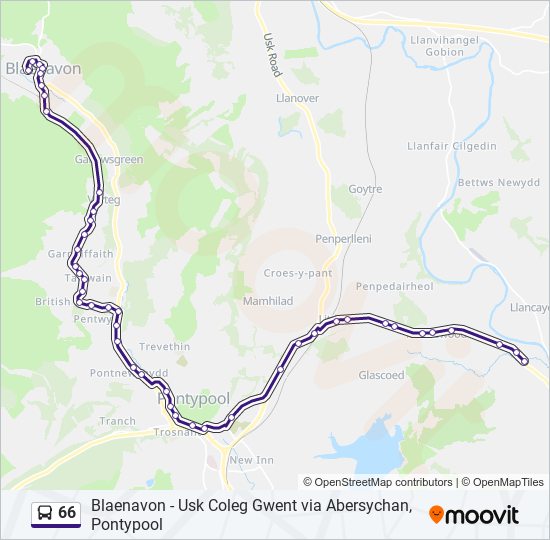 66 Route: Schedules, Stops & Maps - Rhadyr (Updated)