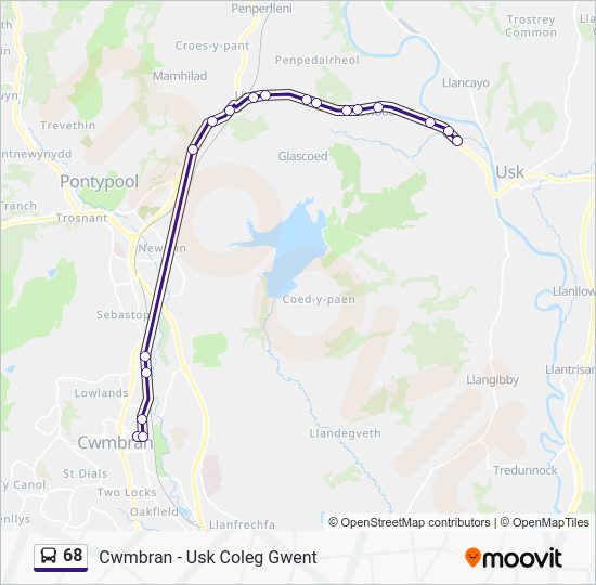 68 Route: Schedules, Stops & Maps - Rhadyr (Updated)