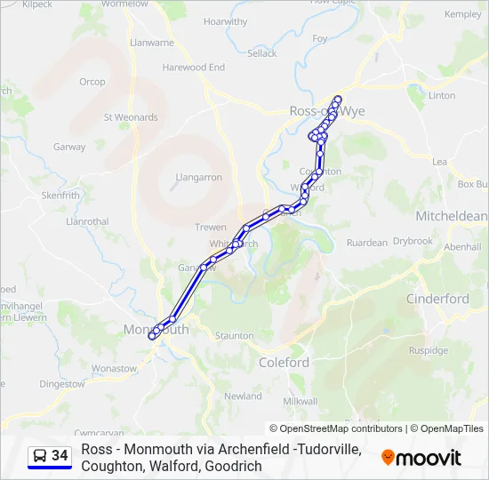 34 Route: Schedules, Stops & Maps - Monmouth (Updated)