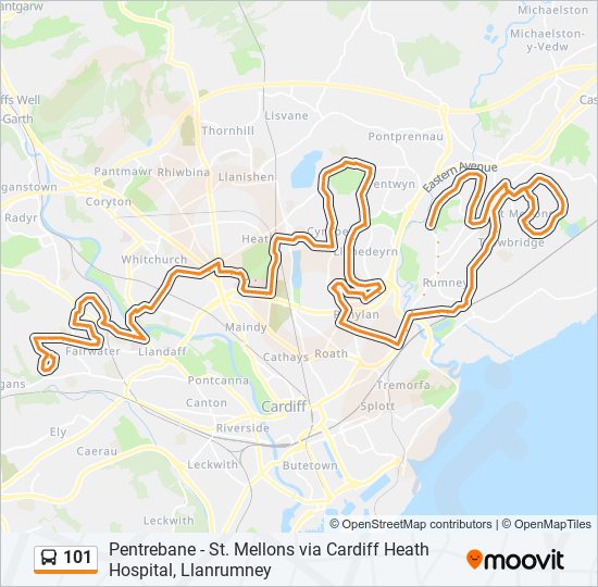 101 Route: Schedules, Stops & Maps - Pentrebane (Updated)