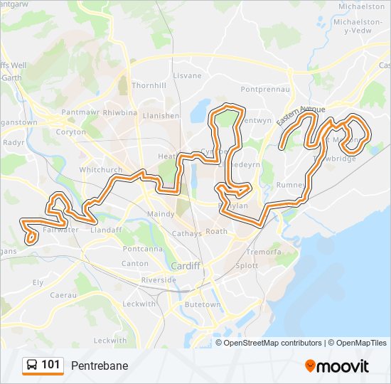 101 Route: Schedules, Stops & Maps - Pentrebane (Updated)