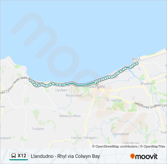 X12 Route: Schedules, Stops & Maps - Colwyn Bay (Updated)