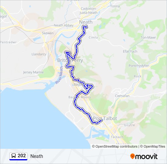 202 Route: Schedules, Stops & Maps - Neath (Updated)