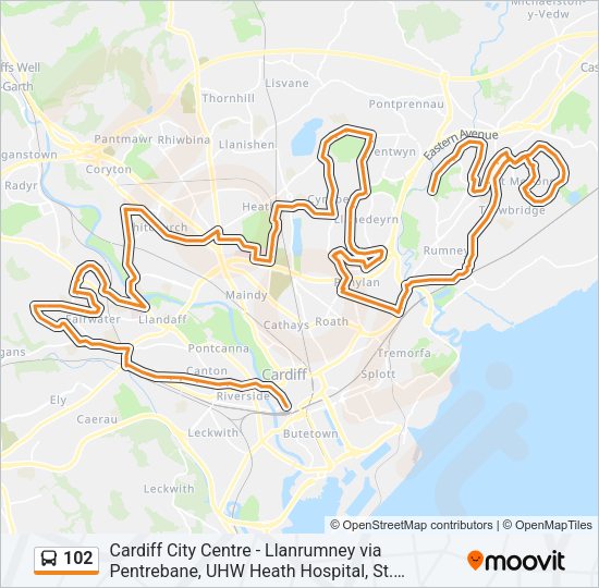 102 Route: Schedules, Stops & Maps - Llanrumney (Updated)