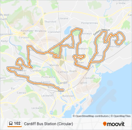 102 Route: Schedules, Stops & Maps - Cardiff Bus Station (Updated)