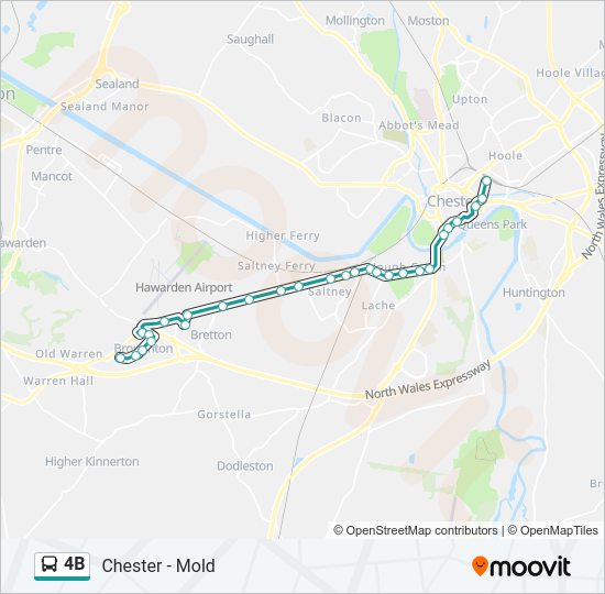 4B Route: Schedules, Stops & Maps - Chester (Updated)