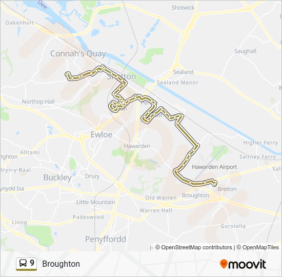 9 Route: Schedules, Stops & Maps - Broughton (Updated)