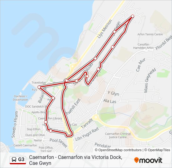 G3 Route: Schedules, Stops & Maps - Caernarfon (Updated)