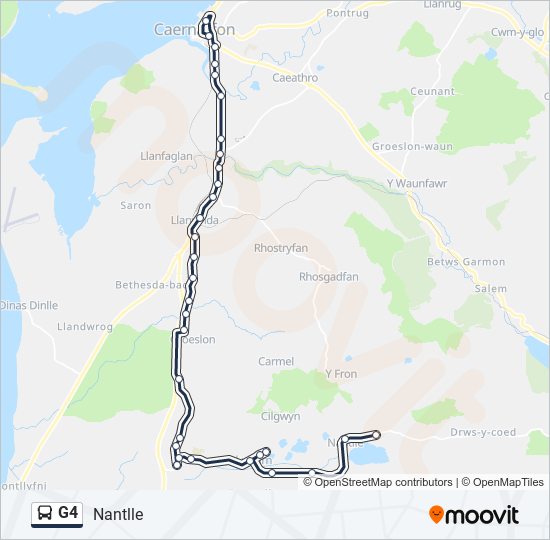 g4 Route: Schedules, Stops & Maps - Nantlle (Updated)