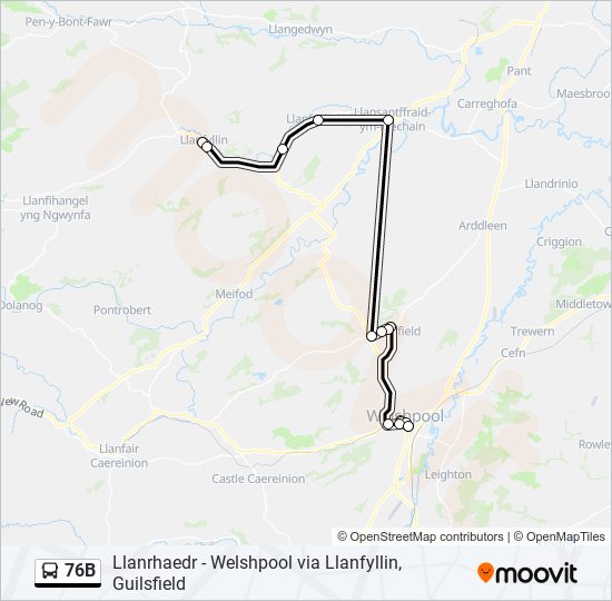 76b Route: Schedules, Stops & Maps - Welshpool (Updated)