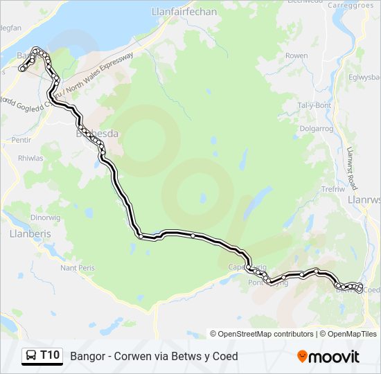 t10 Route: Schedules, Stops & Maps - Betws-Y-Coed (Updated)