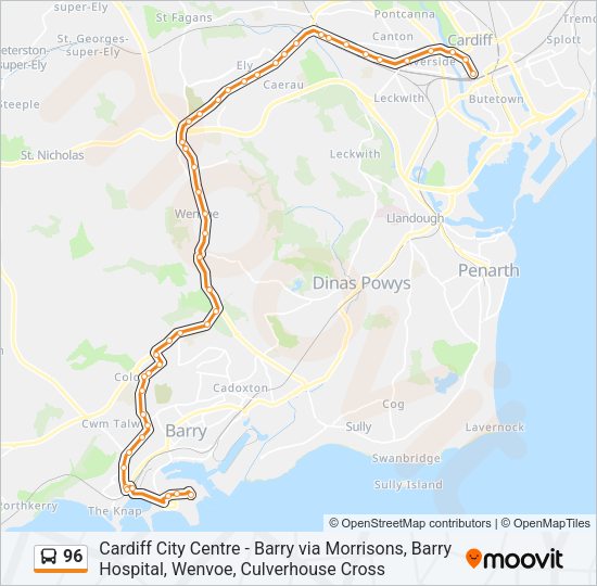 96 Route: Schedules, Stops & Maps - Barry Island (Updated)