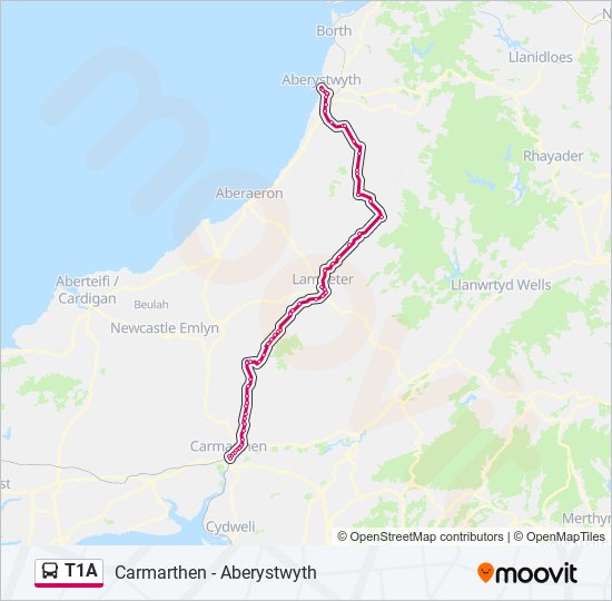 t1a Route: Schedules, Stops & Maps - Carmarthen (Updated)