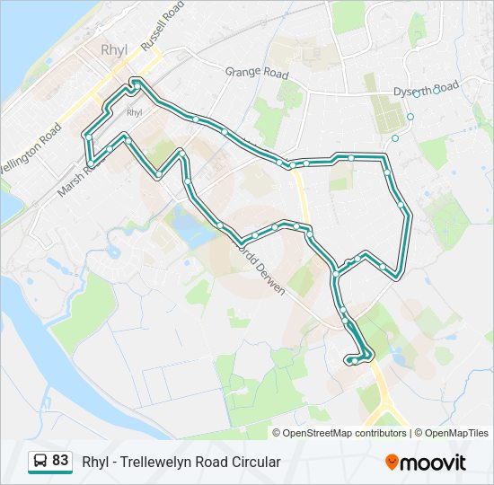 83 Route: Schedules, Stops & Maps - Rhyl (Updated)