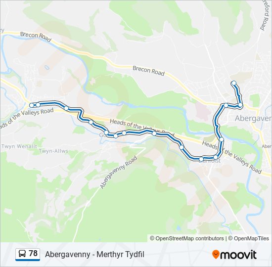 78 Route: Schedules, Stops & Maps - Gilwern (Updated)