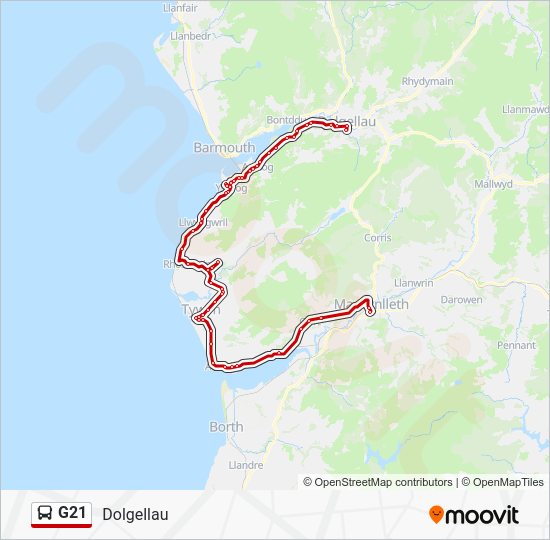 g21 Route: Schedules, Stops & Maps - Dolgellau (Updated)