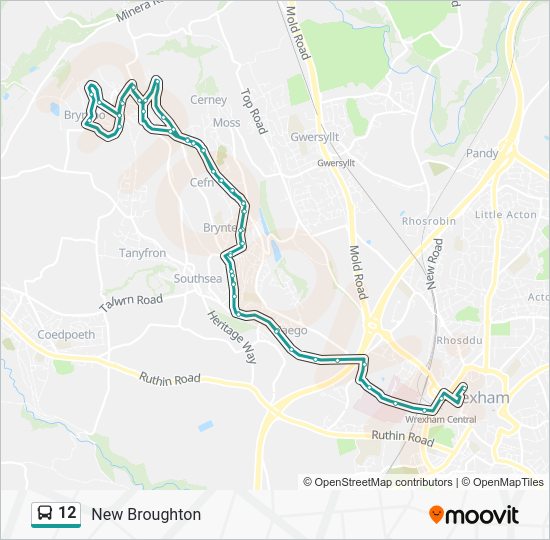 12 Route: Schedules, Stops & Maps - New Broughton (Updated)