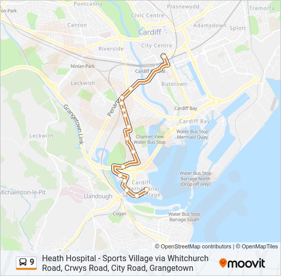 9 Route: Schedules, Stops & Maps - Cardiff (Updated)