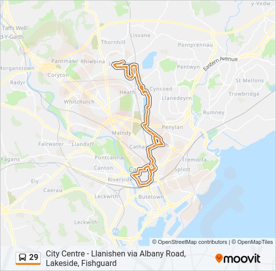 29 Route: Schedules, Stops & Maps - Cardiff Bus Station (Updated)