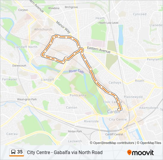 35 Route: Schedules, Stops & Maps - Cardiff (Updated)