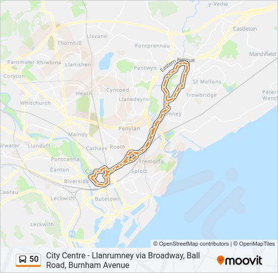 50 Route: Schedules, Stops & Maps - Cardiff (Updated)