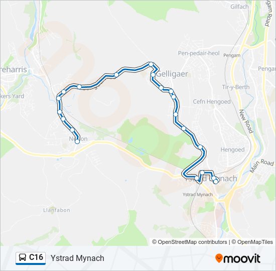 c16 Route: Schedules, Stops & Maps - Ystrad Mynach (Updated)