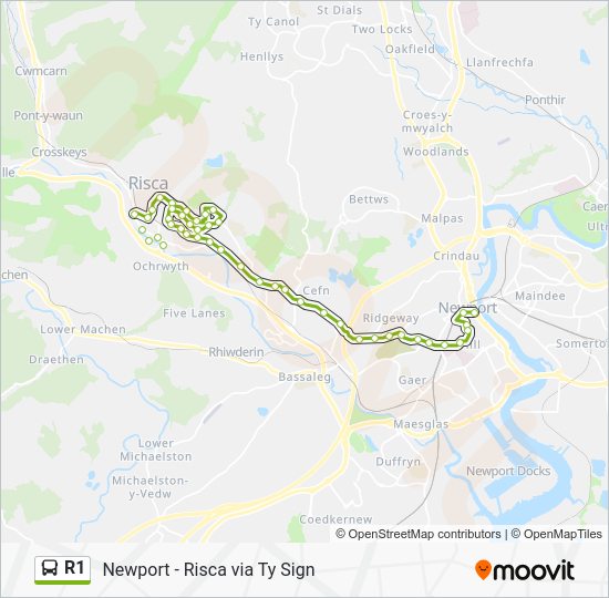 r1 Route: Schedules, Stops & Maps - Newport (Updated)