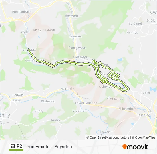 R2 Route: Schedules, Stops & Maps - Pontymister (Updated)