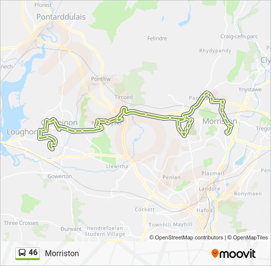 46 Route: Schedules, Stops & Maps - Morriston (Updated)