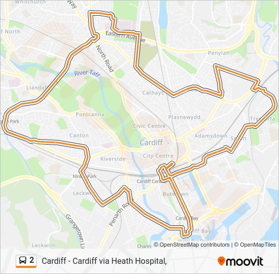 2 Route: Schedules, Stops & Maps - Cardiff (Updated)