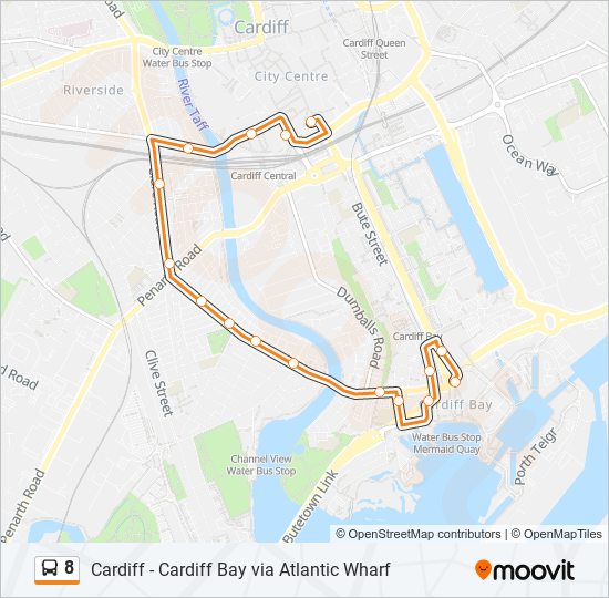 8 Route: Schedules, Stops & Maps - Cardiff Bay (Updated)