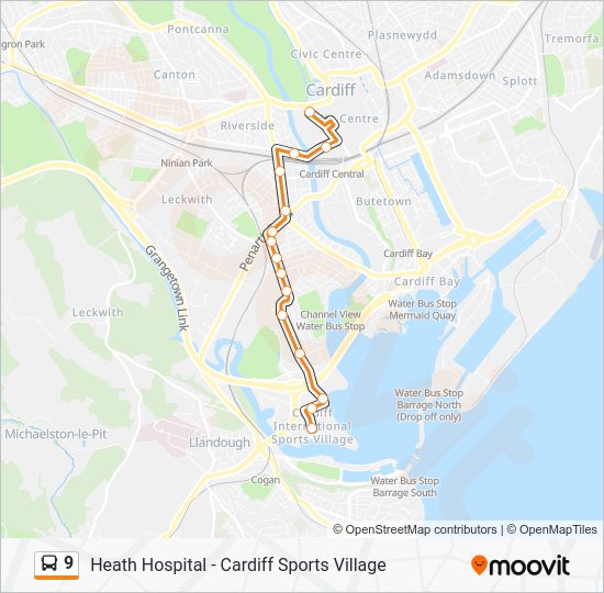 9 Route: Schedules, Stops & Maps - Cardiff International Sports Village ...