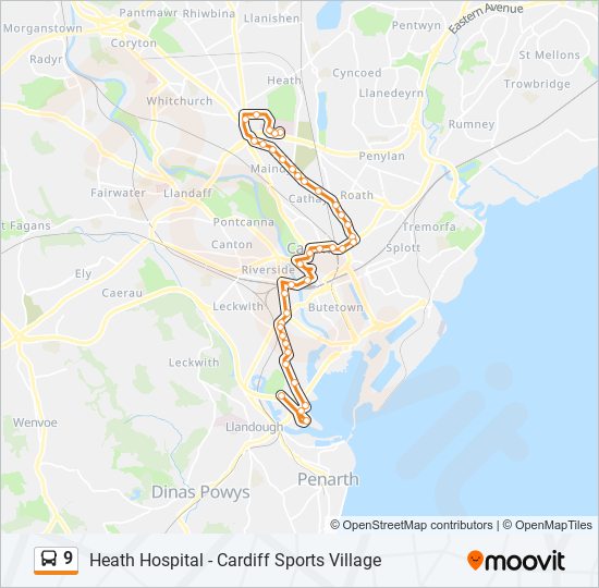 9 Route: Schedules, Stops & Maps - Grangetown (Updated)