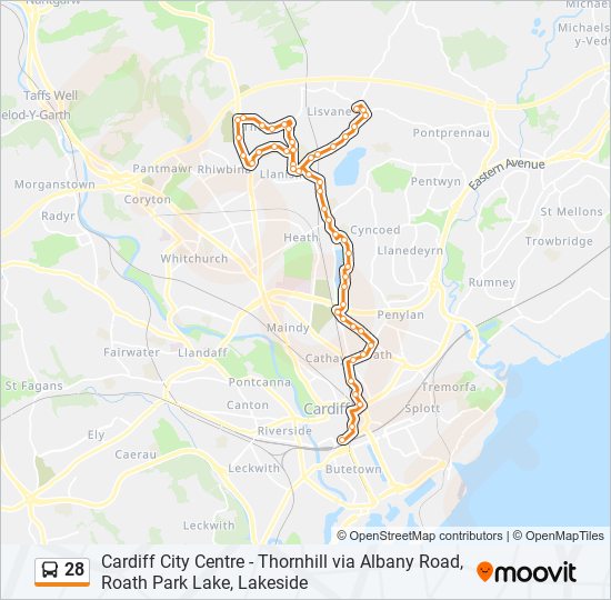 28 Route: Schedules, Stops & Maps - Lisvane (Updated)