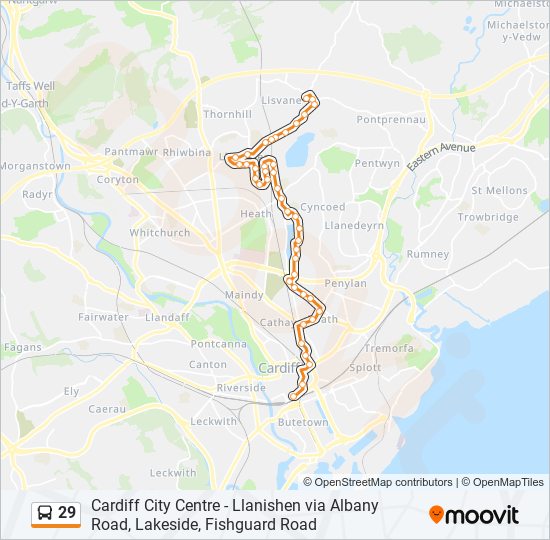 29 Route: Schedules, Stops & Maps - Lisvane (Updated)