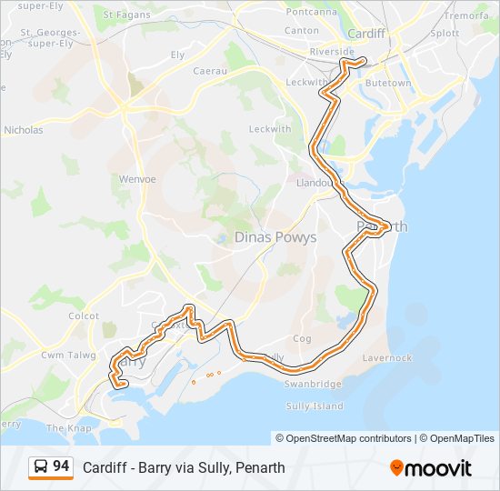 94 Route: Schedules, Stops & Maps - Cardiff (Updated)