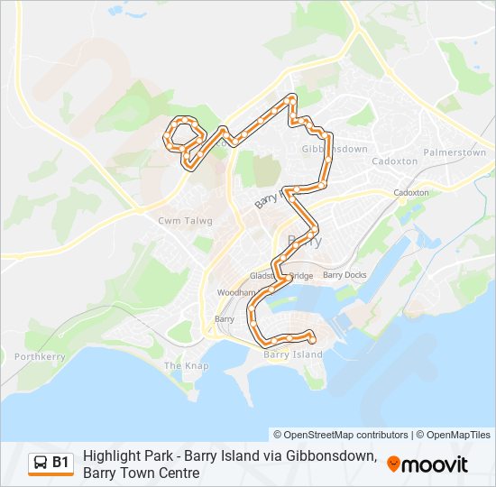 b1 Route: Schedules, Stops & Maps - Barry Island (Updated)