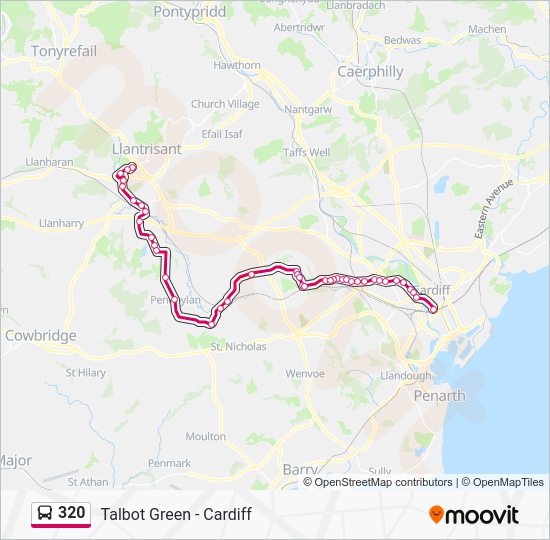 320 Route: Schedules, Stops & Maps - Cardiff Bus Station (Updated)